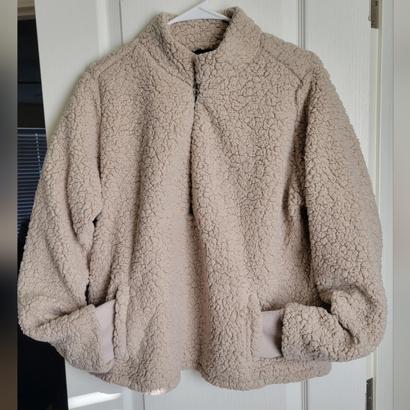 torrid | Jackets & Coats | Torrid Sherpa Style Zip Front Tan Colored ...